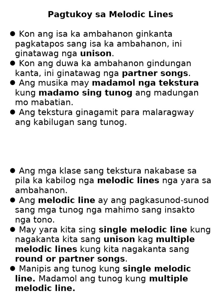 Pagtukoy Sa Melodic Lines | PDF
