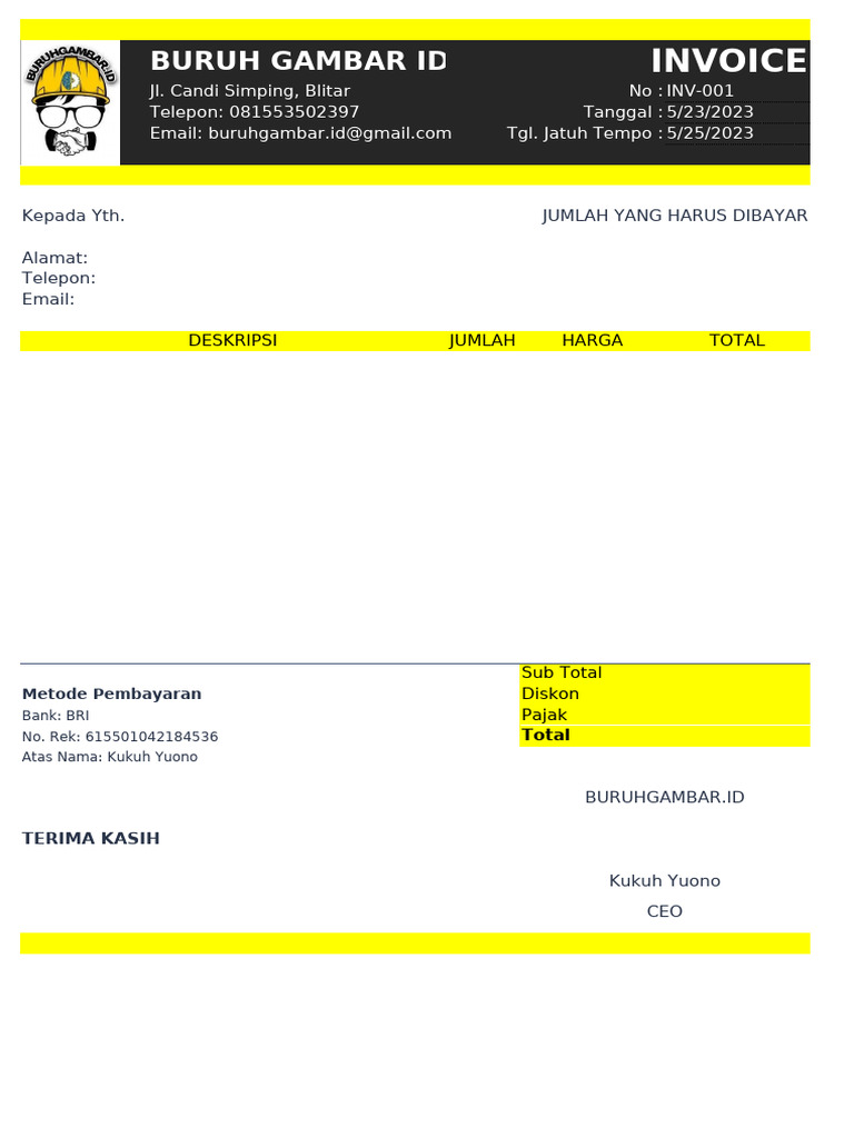 Jendela Tutorial - Invoice Excel | PDF