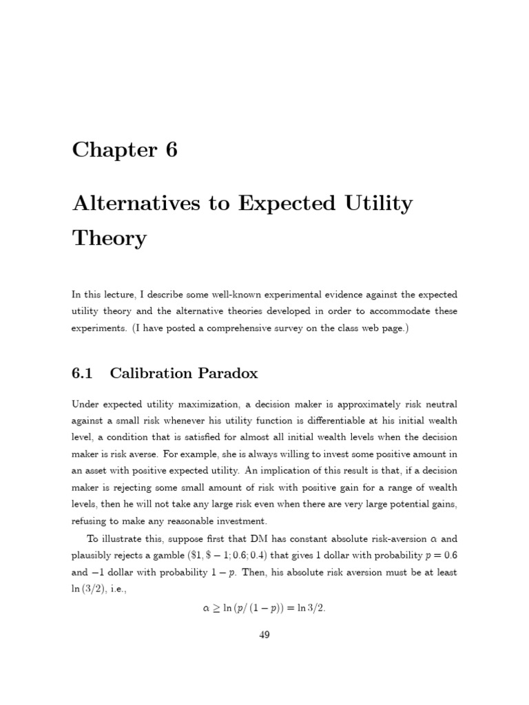 2b03b8a02c2c864e2f27c0de603a1572_MIT14_123S15_Chap6 | PDF | Risk Aversion | Utility