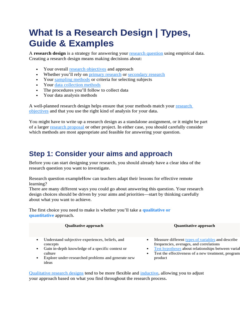 What Is a Research Design - Nature | PDF