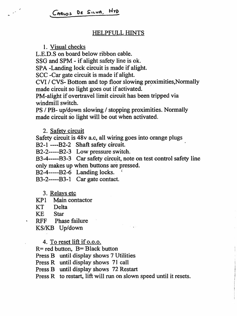 Carlos Silva Hints Fault Finding | PDF