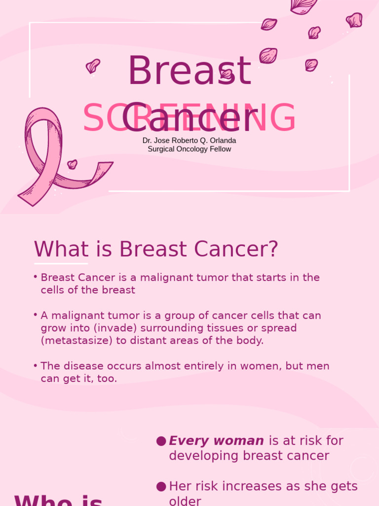 BReast Cancer Lecture (Dr. Orlanda) | PDF | Breast Cancer | Cancer