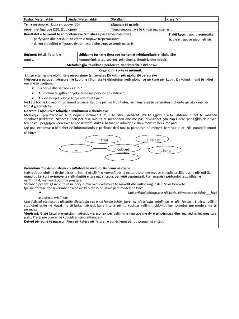 Ditare Mat 6 Data 16 Shkurt | PDF