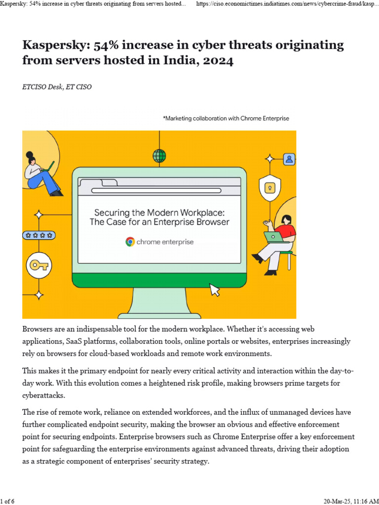 Kaspersky - 54 - Increase in Cyber Threats Originating From Servers Hosted in India | PDF ...