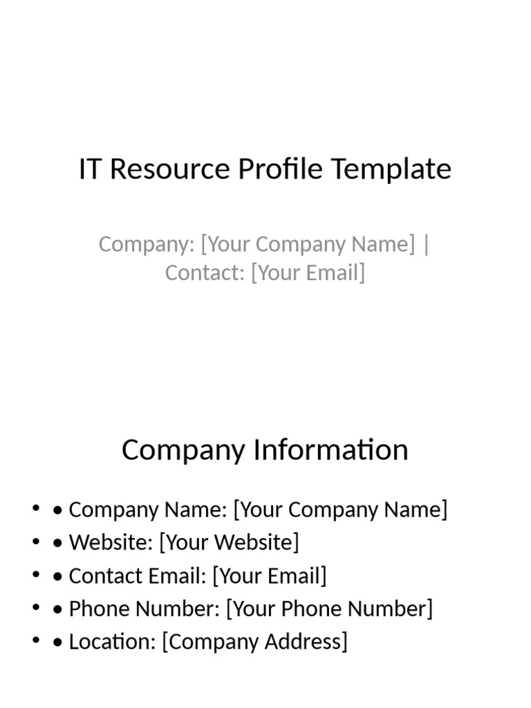 IT Resource Profile Template | PDF