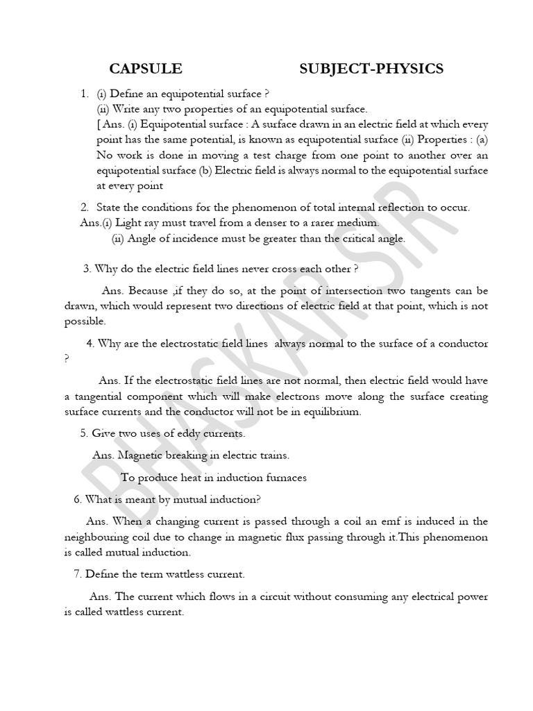Physics Final Capsule 30 | PDF | Photoelectric Effect | Waves