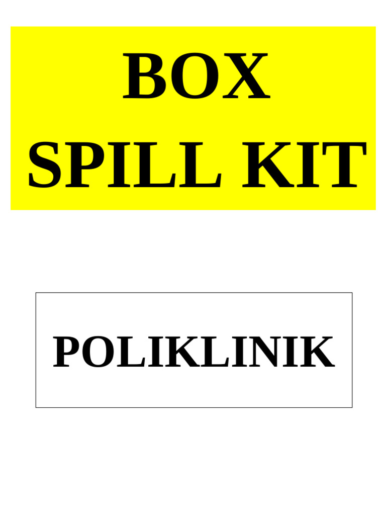 Box Spill Kit | PDF