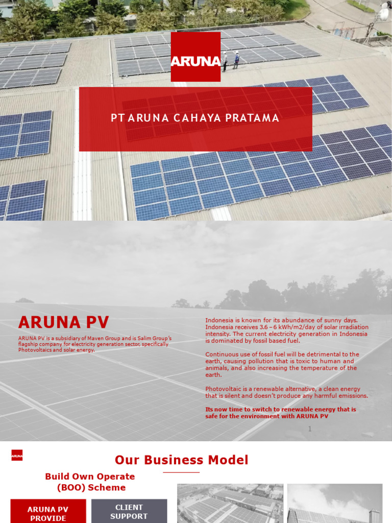 ARUNA CAHAYA PRATAMA - Compro 2022 Q1 | PDF | Photovoltaics | Photovoltaic System