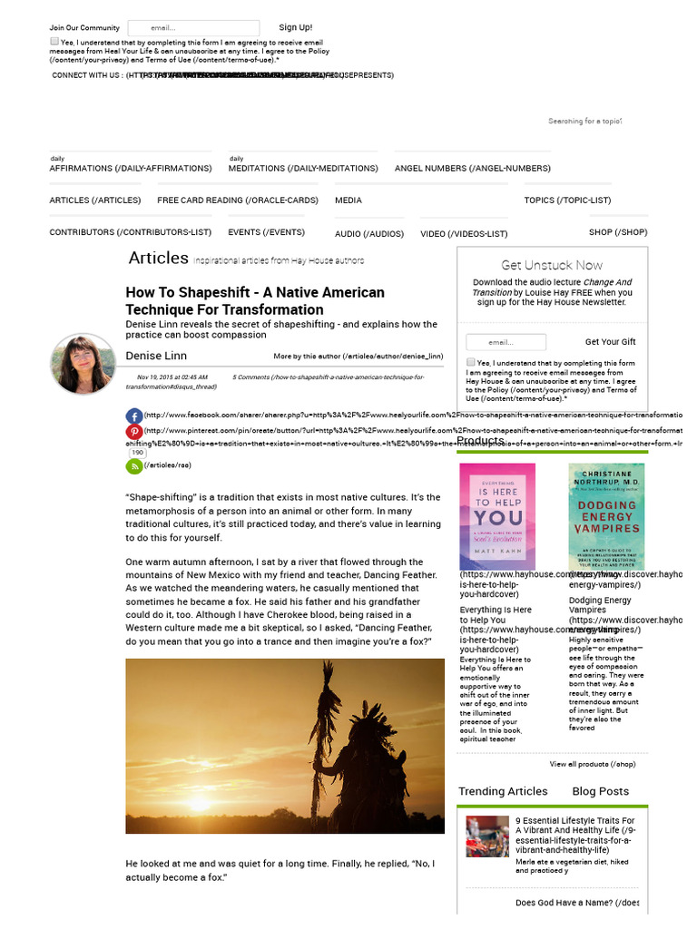 How To Shapeshift - A Native American Technique For Transformation by ...