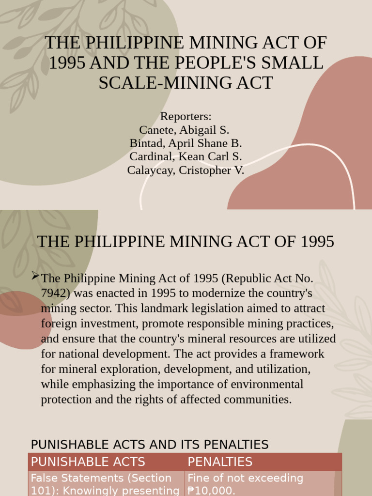 Philippine Mining Act & Small-Scale Mining | PDF | Mining | Fine (Penalty)