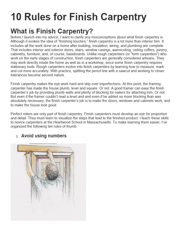 10 Rules For Finish Carpentry | PDF | Carpentry | Woodworking