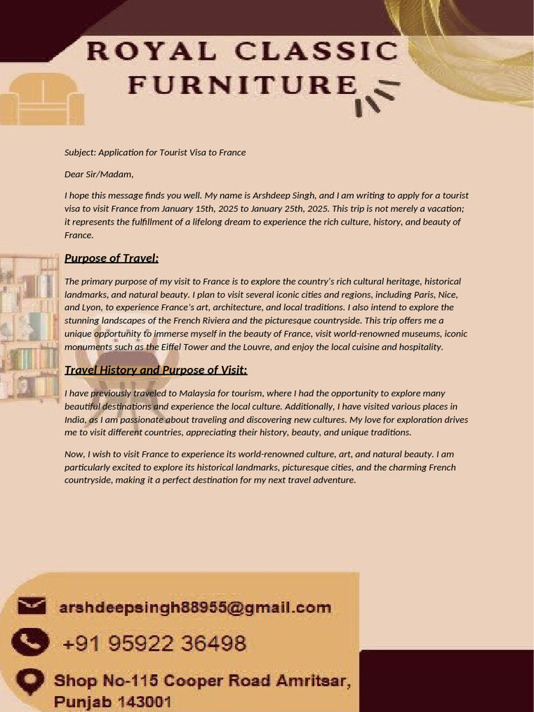 Arshdeep Singh Letterhead | PDF
