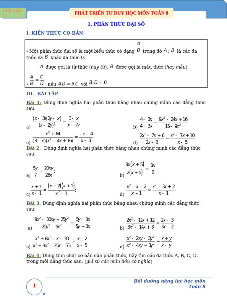 C2 - 01 Phan Thuc Dai So | PDF