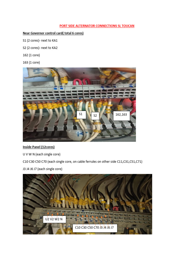 Port Side Alternator Connections SL Toucan PD | PDF