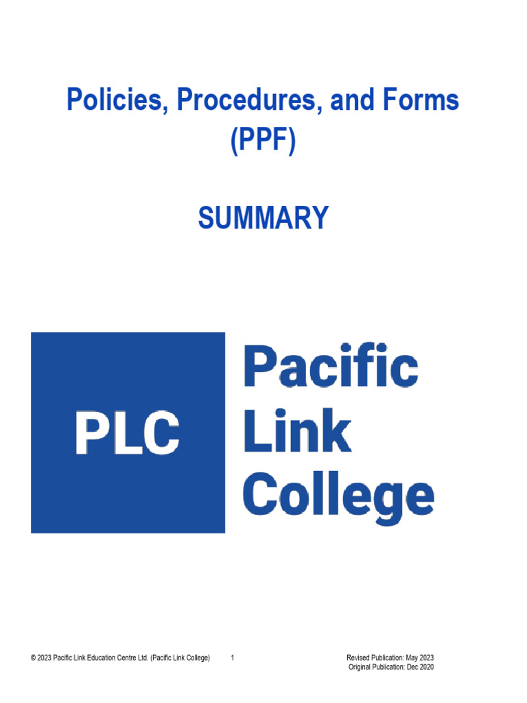 PLC Student Policies and Procedures - Summary May 2023 | PDF | Stalking ...