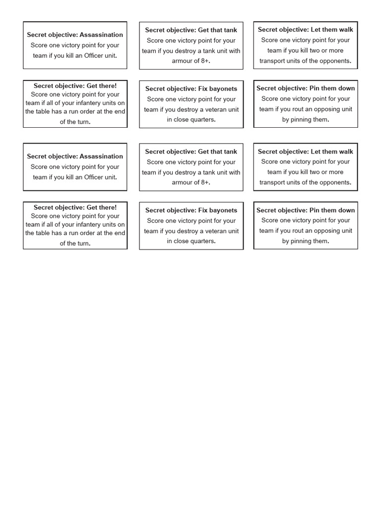 Secret Objectives | PDF