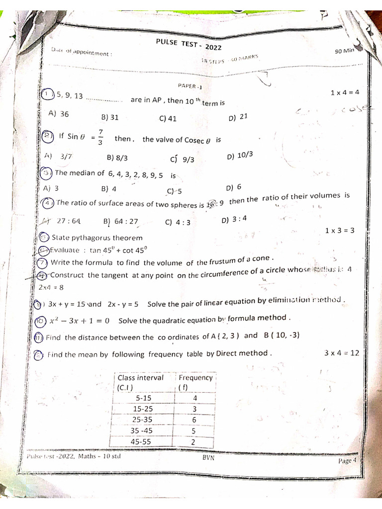 Maths Question Papers | PDF