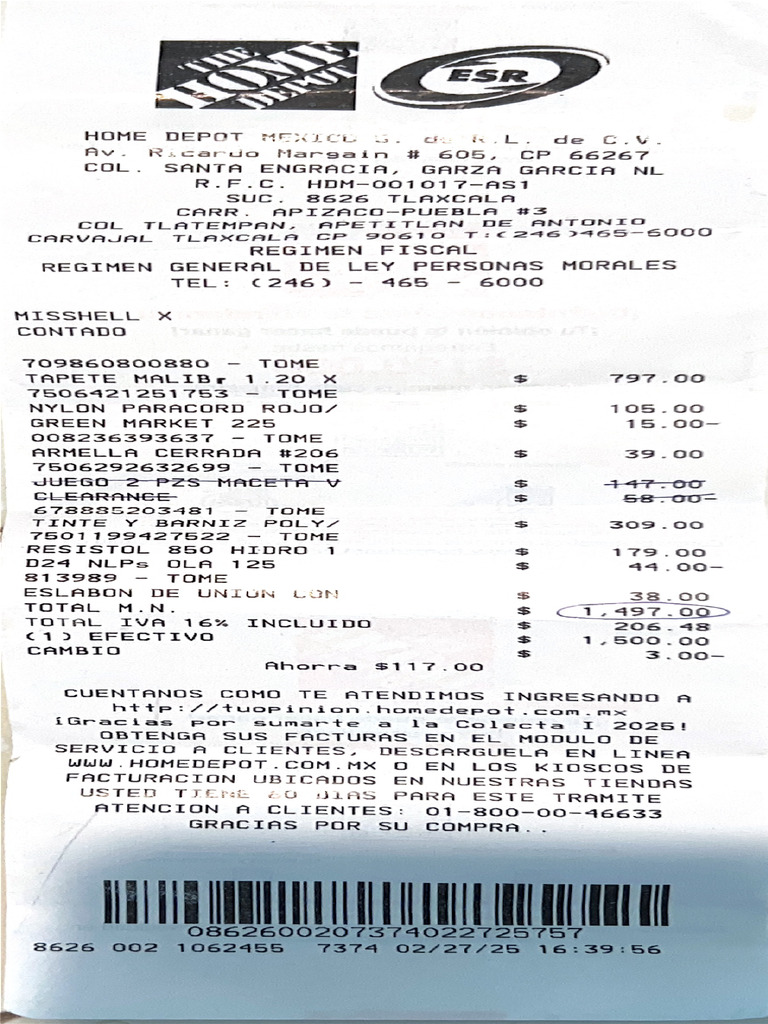 Ticket Home Depot Voladeros | PDF
