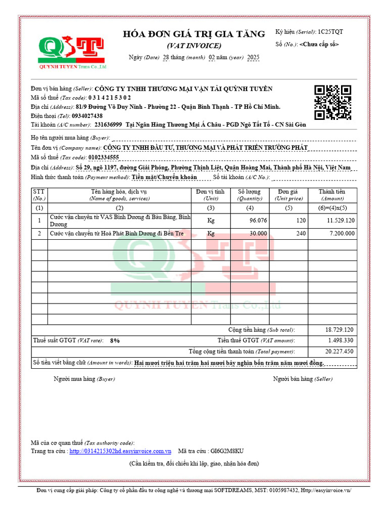 Hoá Đơn - Trư NG Phát (Nháp) | PDF