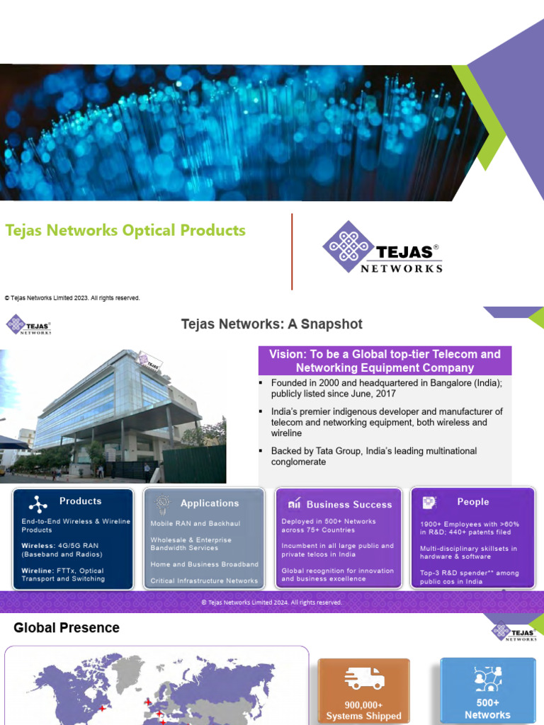 Tejas Optical Solutions Brief | PDF | Digital Technology | Telecommunications