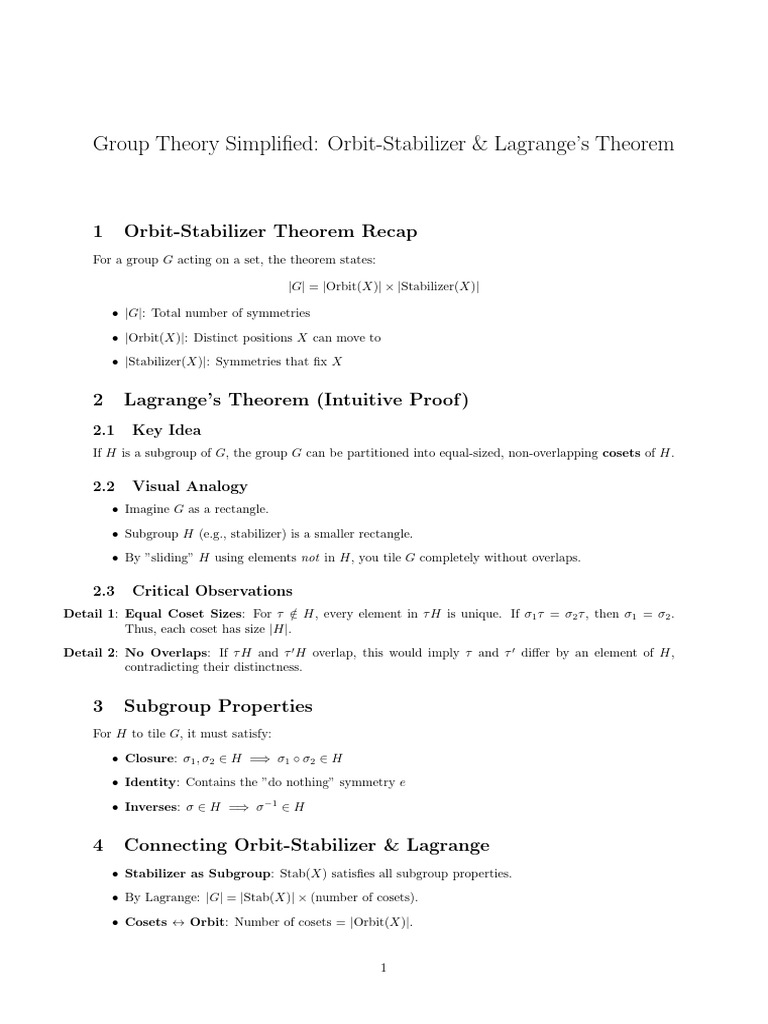 Lagrange S Theorem and Cosets | PDF