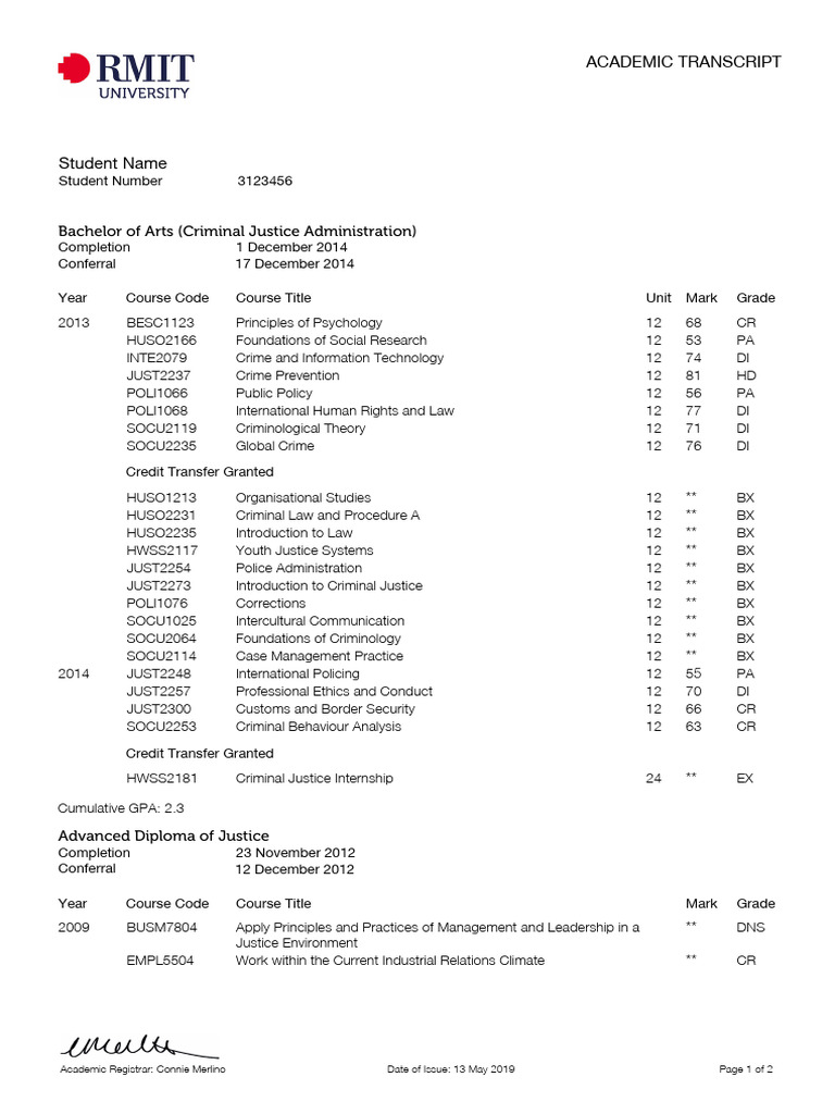 Sample of transcript with Conferral date | PDF | Crimes | Crime & Violence