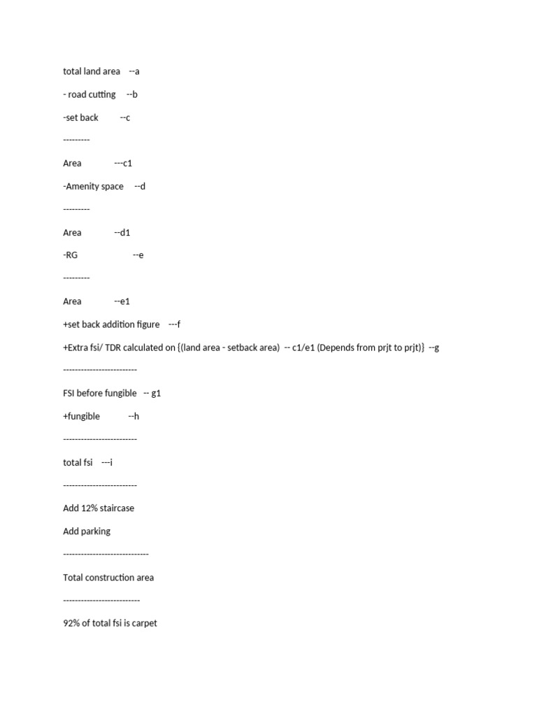 FSI Calculation and Area Breakdown Guide | PDF