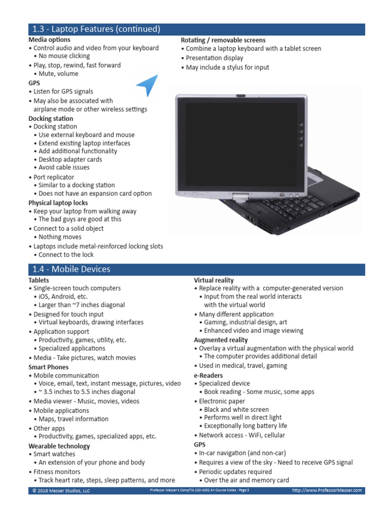 CompTIA A+ 220-1001 Core 1 Course Notes by Professor Messers_010-012 ...