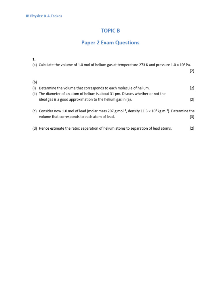 IB Physics Paper 2 Exam Questions | PDF | Gases | Greenhouse Effect