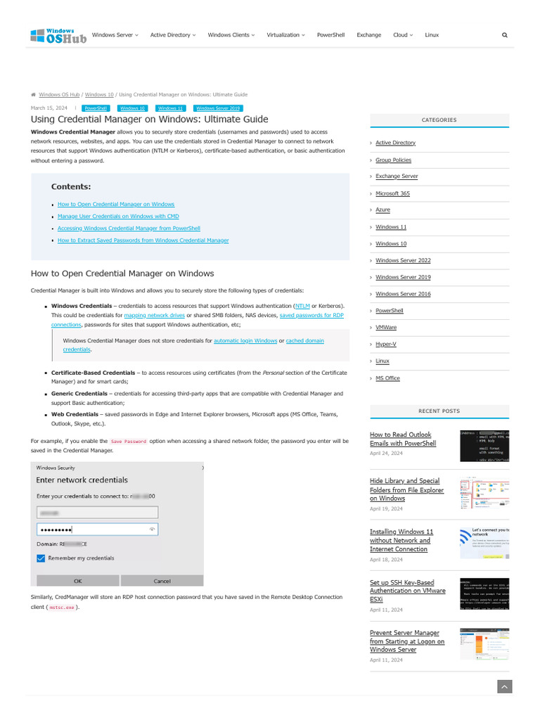 Using Credential Manager On Windows - Ultimate Guide - Windows OS Hub ...