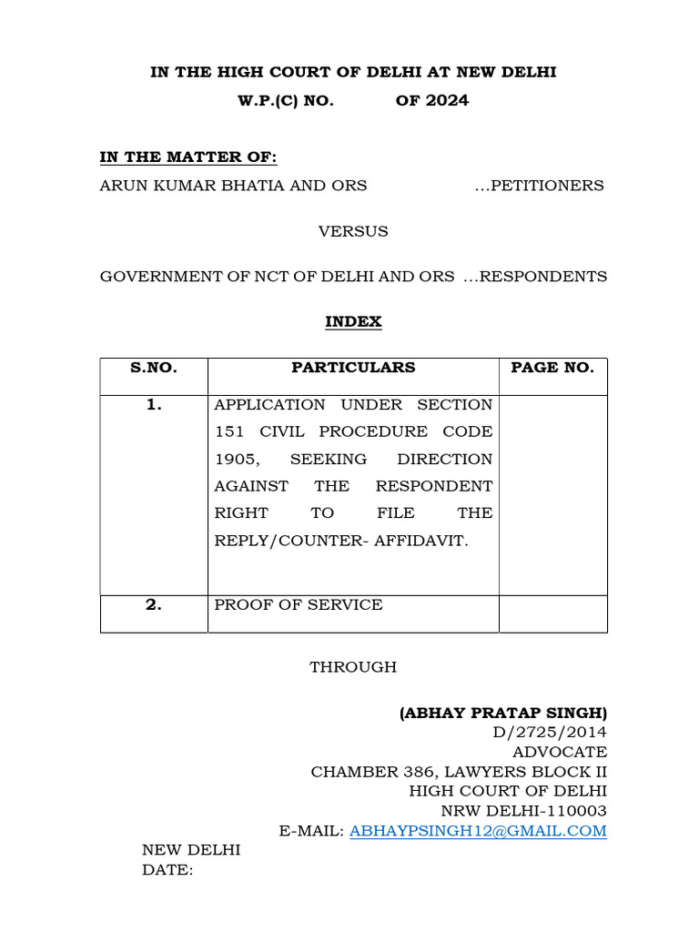 Application under section 151 cpc | PDF | Public Law | Common Law