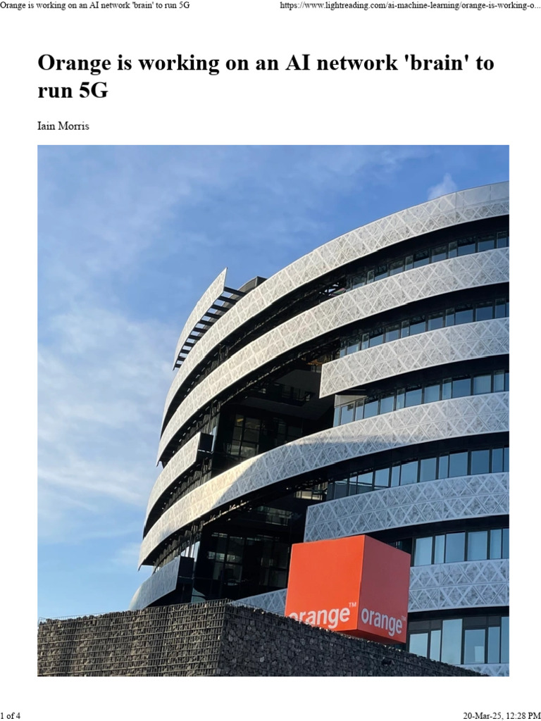 Orange Is Working On An AI Network 'Brain' To Run 5G | PDF | Artificial ...