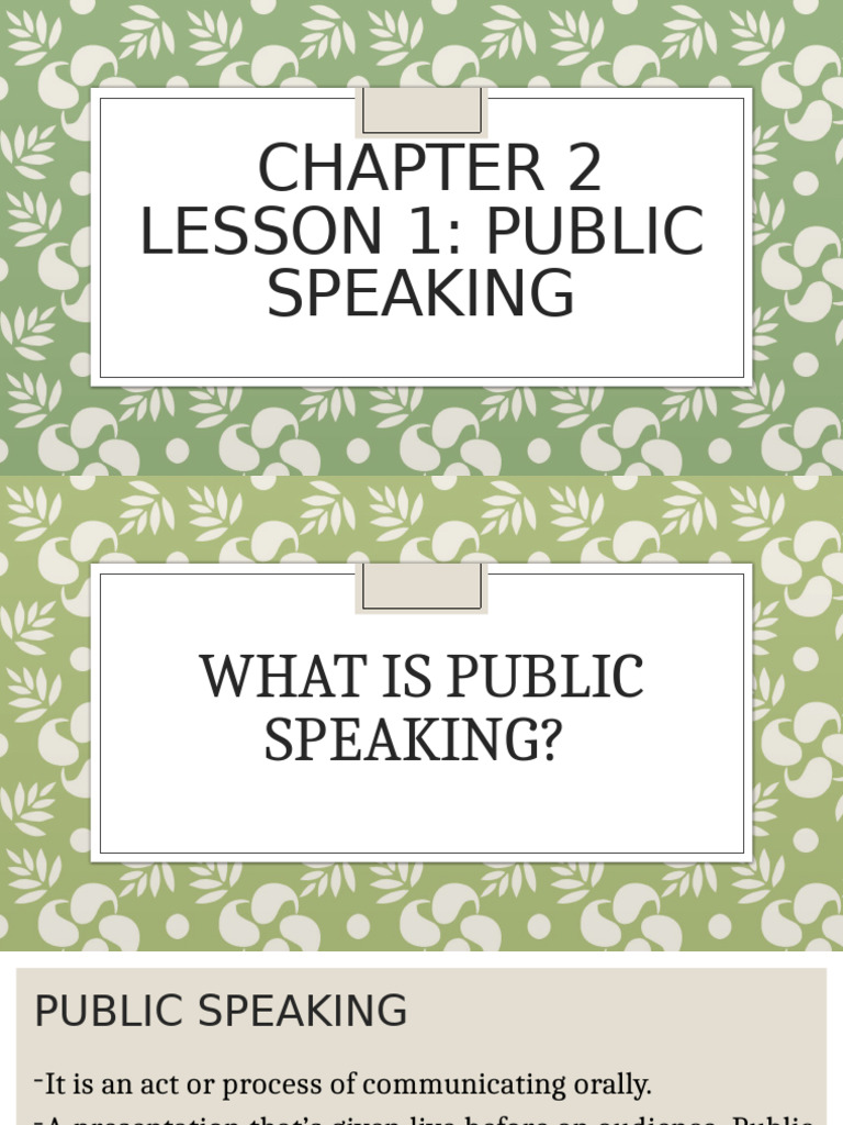 Purposive-Chapter 2 - Lesson 1 - 093740 | PDF | Public Speaking | Learning