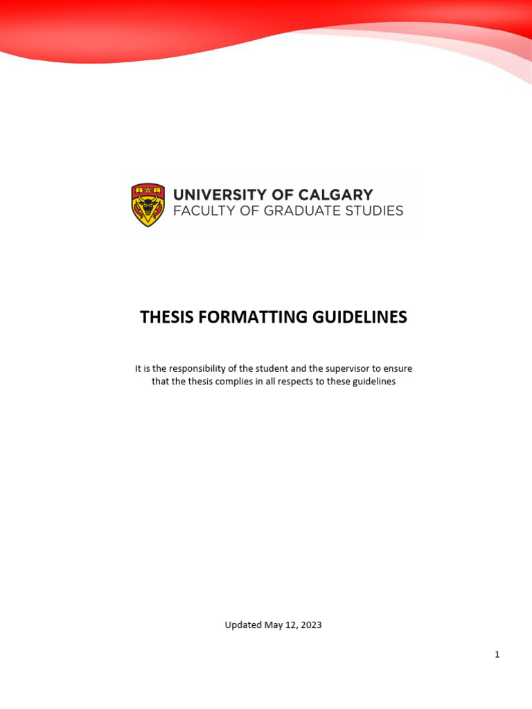 Thesis Formatting Guidelines_05!12!2023 | PDF | Thesis | Note (Typography)