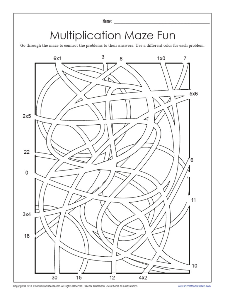 Multiplication_Math_Maze_1 | PDF