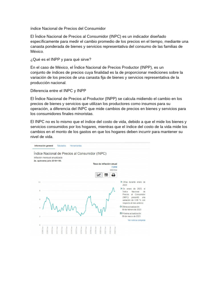 INPC e Inflacion | PDF | Costo de la vida | Inflación