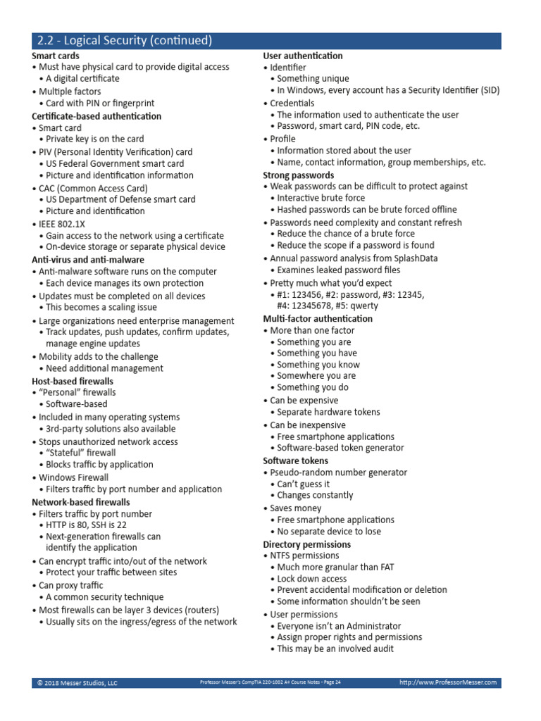 CompTIA A+ 220-1001 Core 1 Course Notes by Professor Messers - 097-099 ...