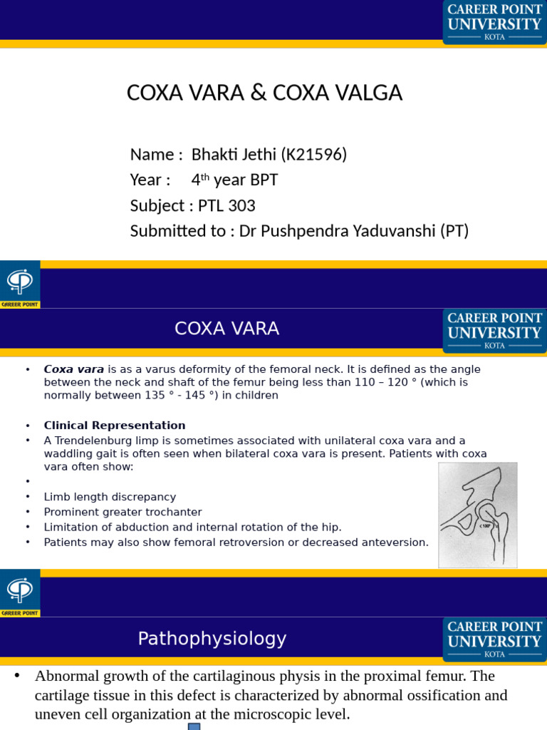 Understanding Coxa Vara and Coxa Valga | PDF | Hip | Musculoskeletal System