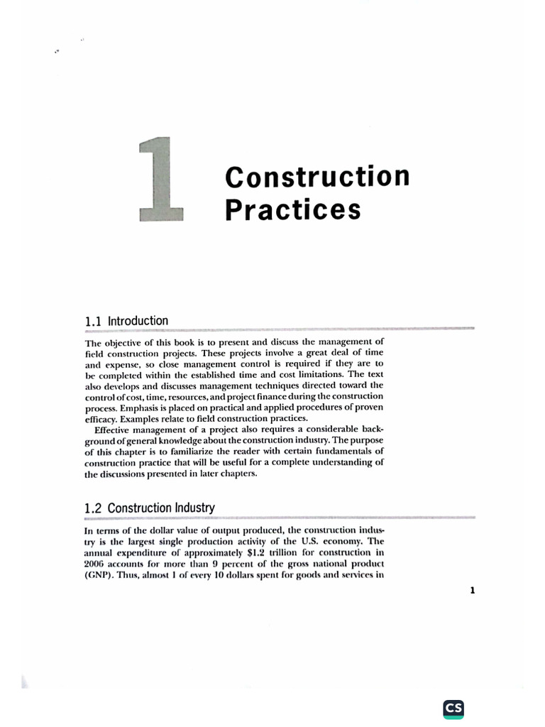 Construction Practices Reading Assignment | PDF