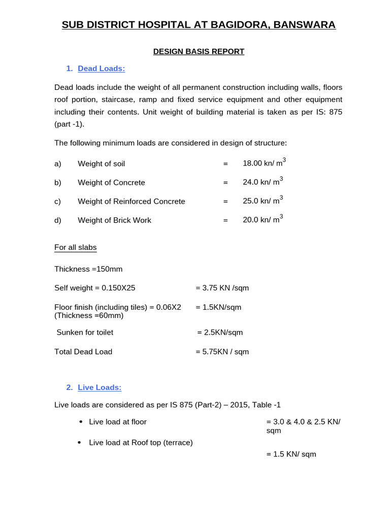 REPORT _SDH Bagidora, Banswara | PDF | Structural Load | Beam (Structure)