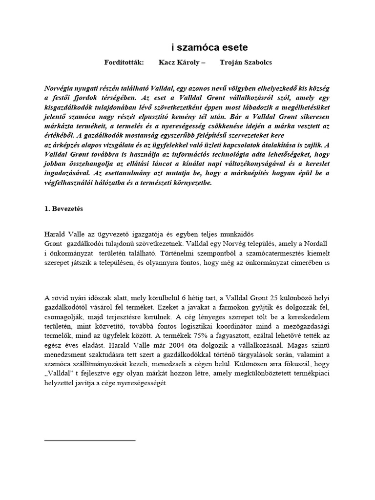 Szamoca Esettanulmany | PDF