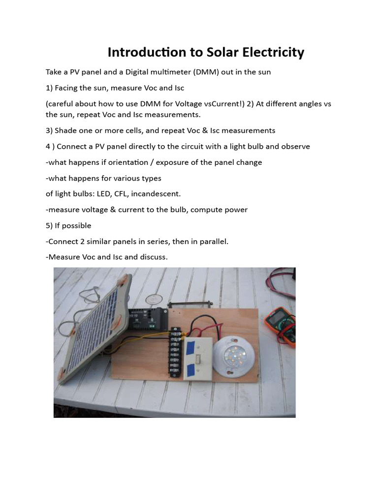 Introduction To Solar Electricity | PDF | Photovoltaics | Photovoltaic ...