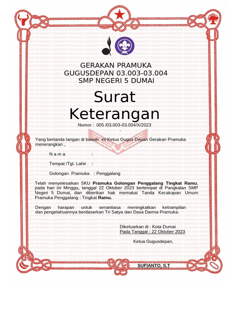 Piagam SKU Penggalang Ramu | PDF