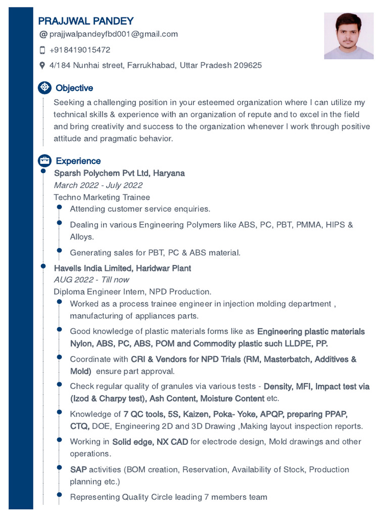 Prajjwal Pandey Havells Polymer Profile | PDF | Plastic | Thermoplastic
