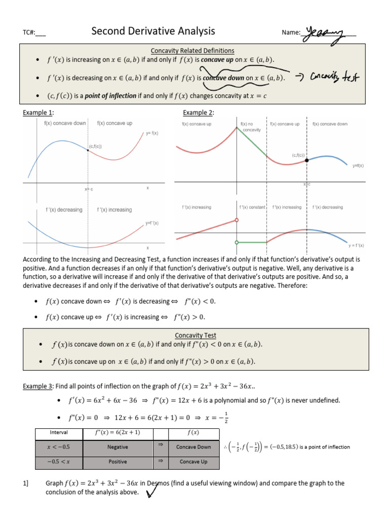 Second Derivative and Concavity Analysis | PDF | Mathematical Logic ...