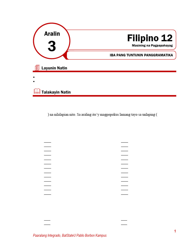 Filipino12_Aralin3 | PDF