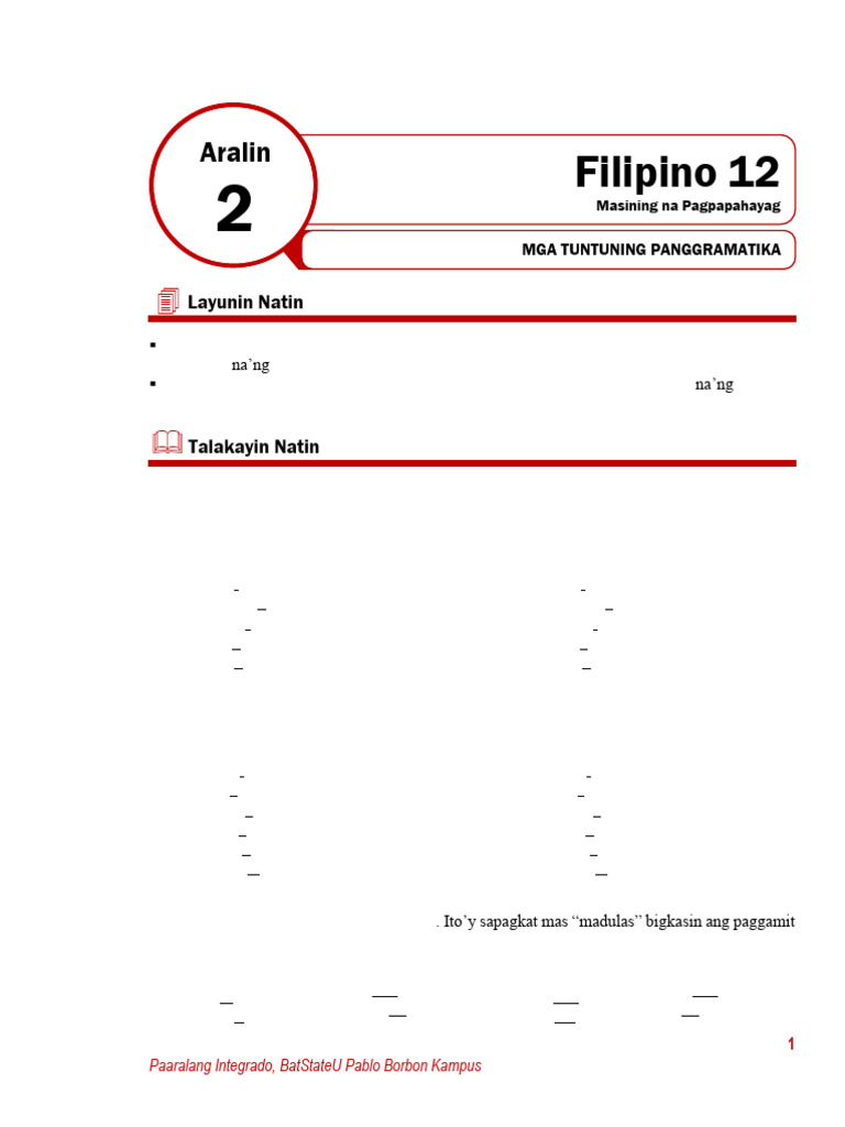 Filipino12 Aralin2 | PDF