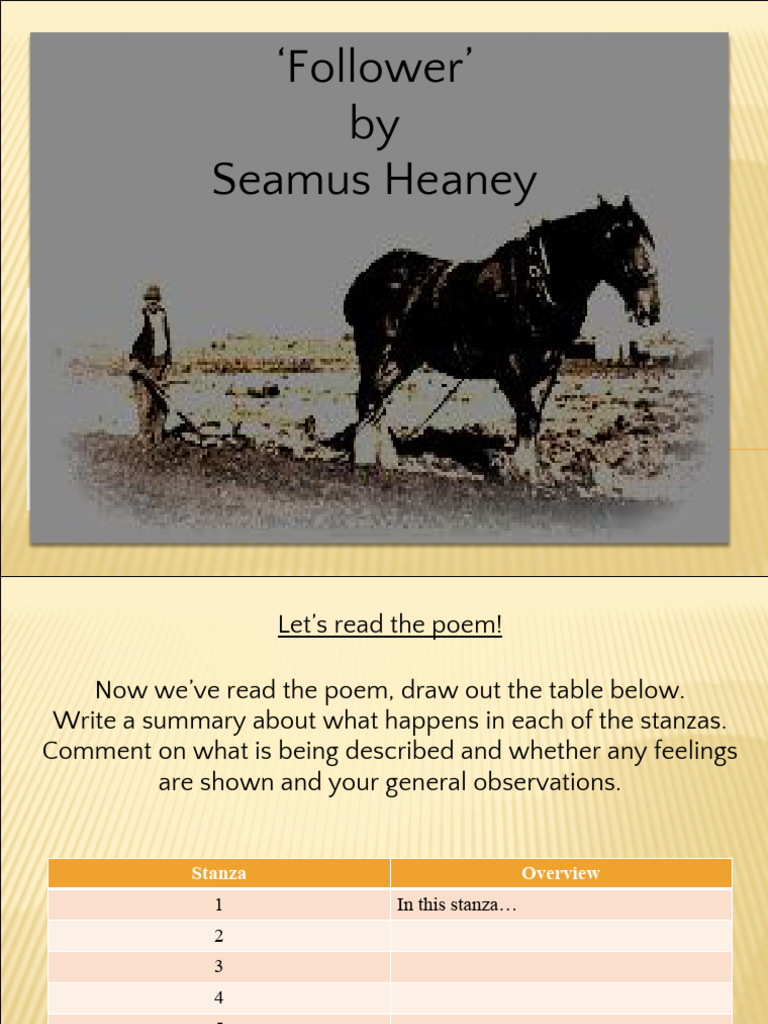 Follower - Seamus Heaney | PDF | Plough | Poetry