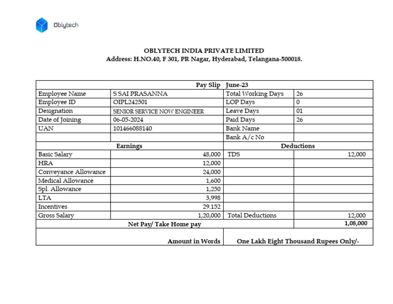 Payslip June-24 | PDF