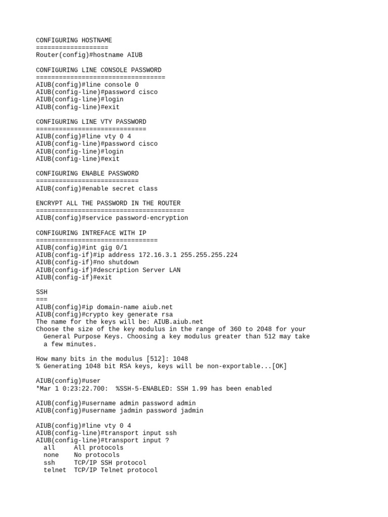 Basic Router Config | PDF